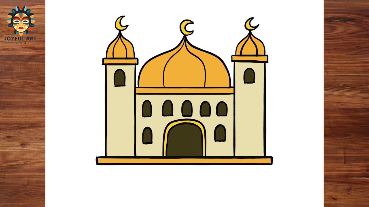 How to Draw a Mosque Easy for Kids #drawing #drawing4kids # ...