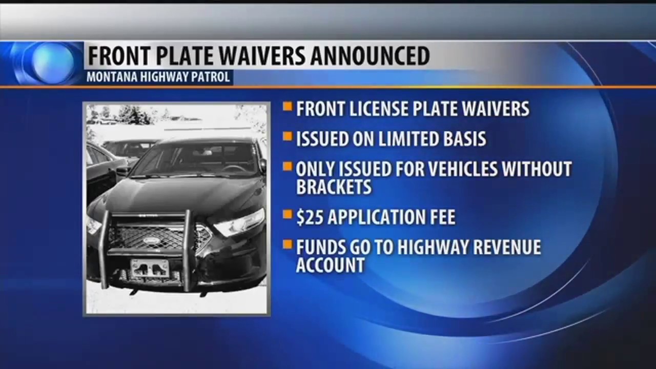Montana Highway Patrol begins issuing front license plate waivers - YouTube