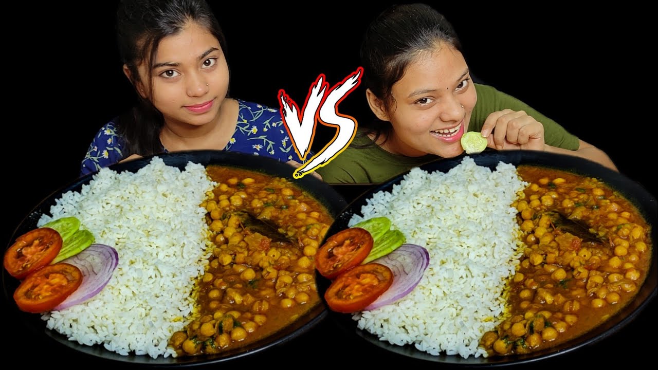CHOLE CHAWAL EATING CHALLENGE | CHOLE RICE THALI EATING COMPETITION ...