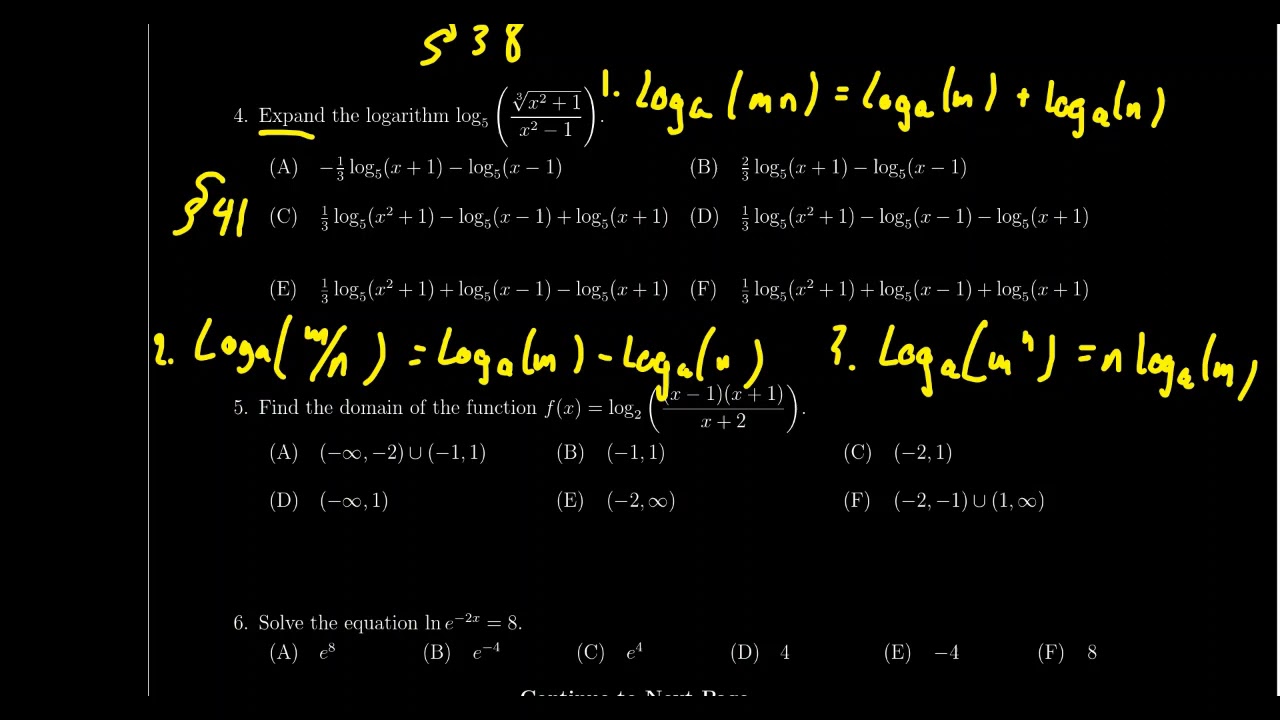 Math 1050 - Exam 4 Review - YouTube