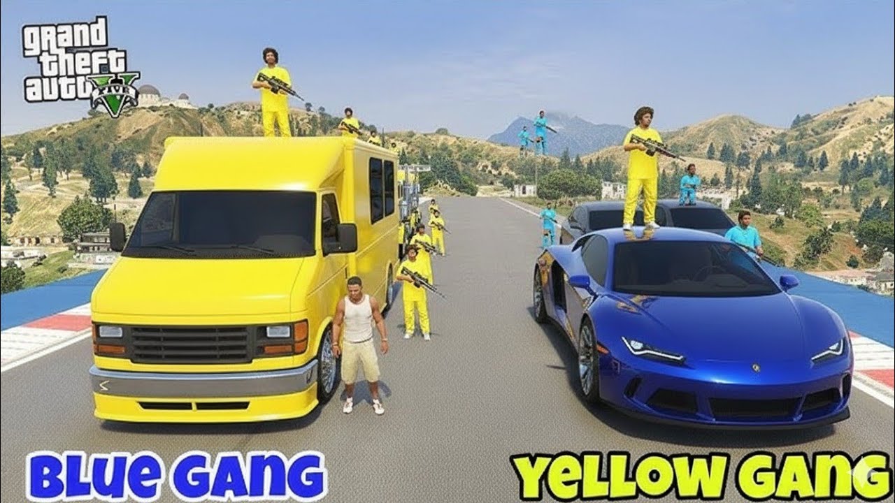 Gta 5 Franklin Yellow Gang VS Shinchan Blue Gang Different Ramp ...