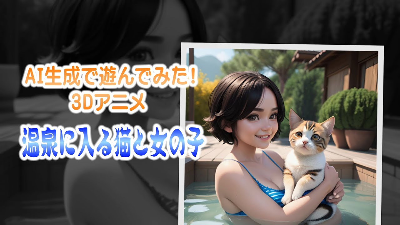 AI生成で遊んでみた！鮮やかなai3Dアニメ 猫と温泉 スライドショー #ai生成 #ai生成アバター #ai生成キャラ - YouTube