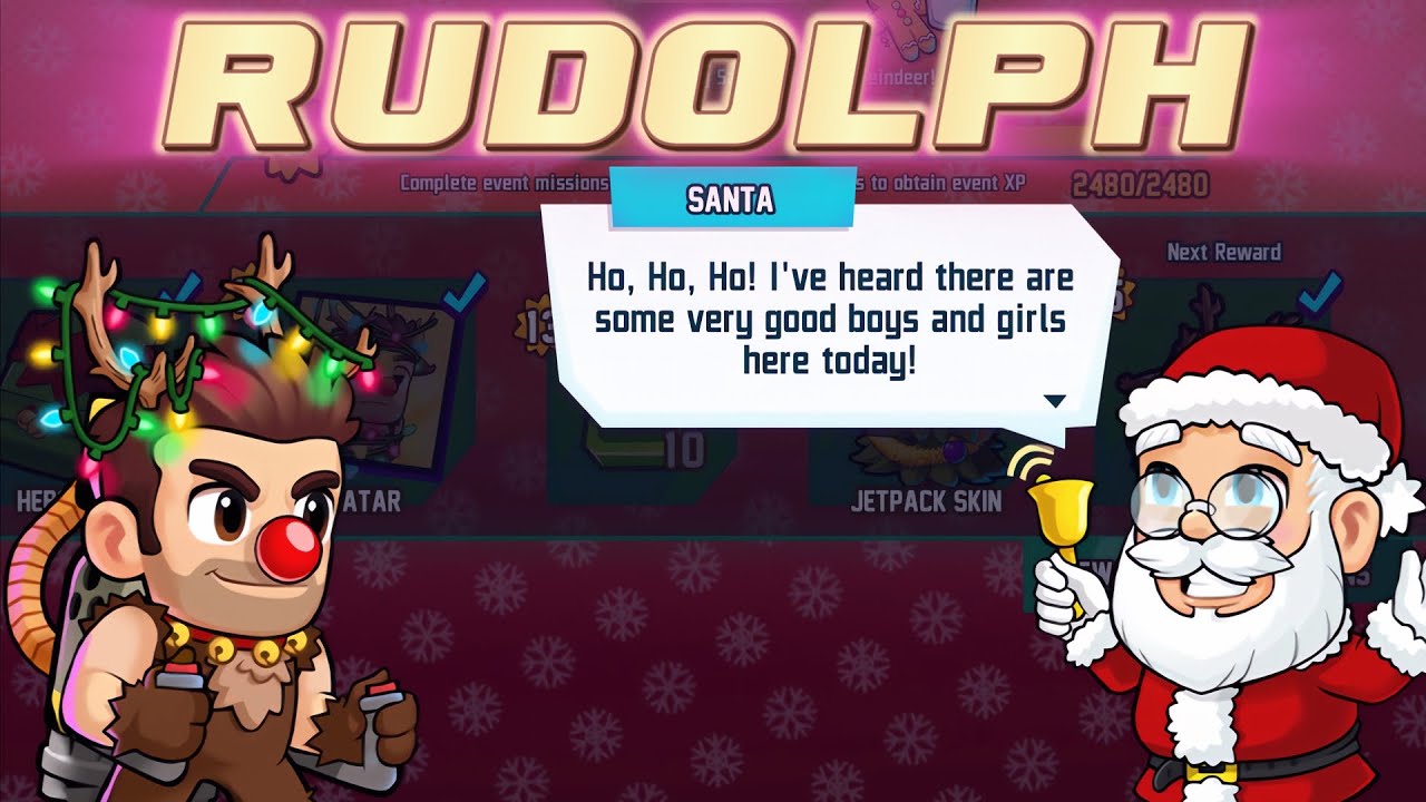Jetpack Joyride 2 - Exclusive Rudolph Hero Skin - Gameplay - YouTube