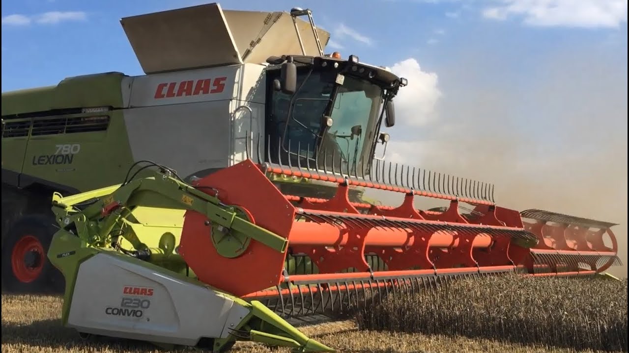 CLAAS CONVIO Flex 1230 (NEU 2018) am CLAAS LEXION 780 Terra Trac - YouTube