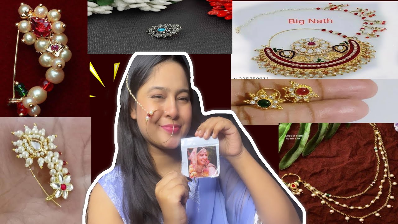 Meesho Nath Haul 😍|| karwa chauth special Huge Nath and nose pin Haul ...