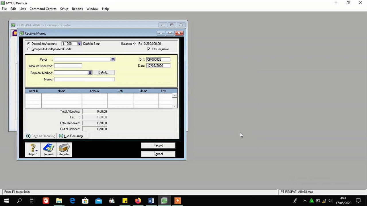 BANKING - MYOB V18 Premier - YouTube