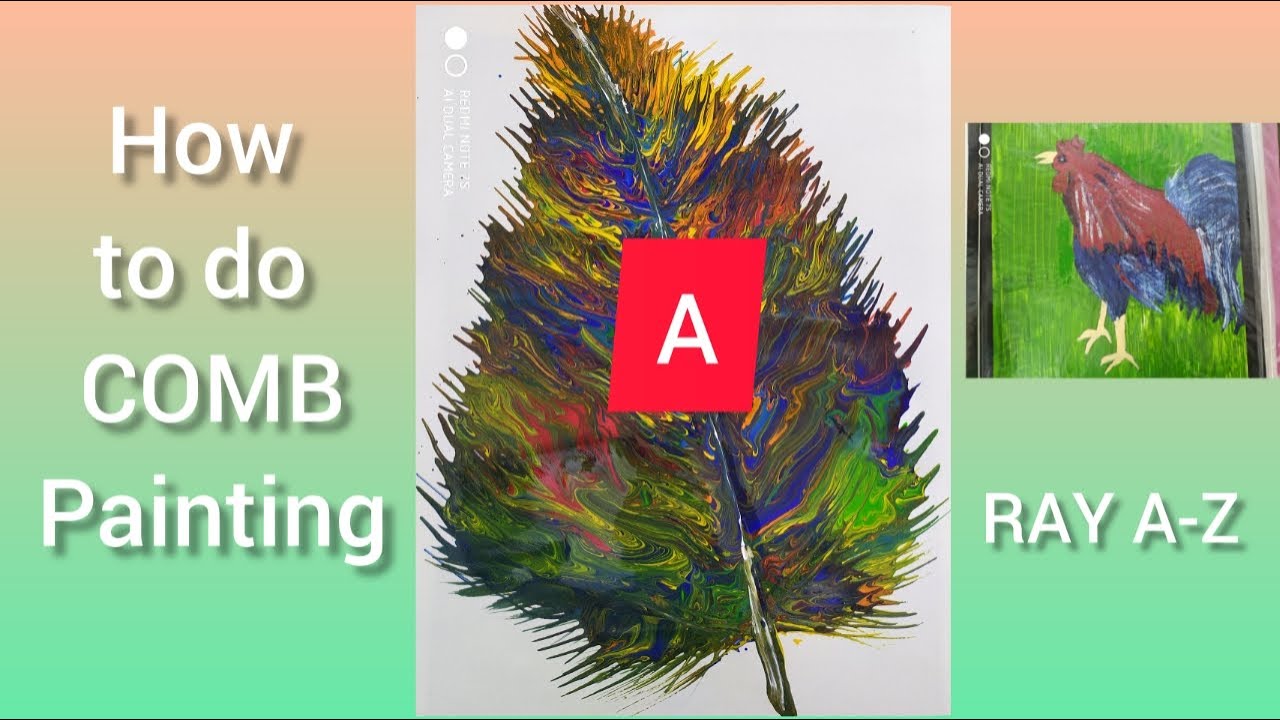 HOW TO DO EASY COMB PAINTING - FLOW ART TECHNIQUES - ACRYLIC POURING ...