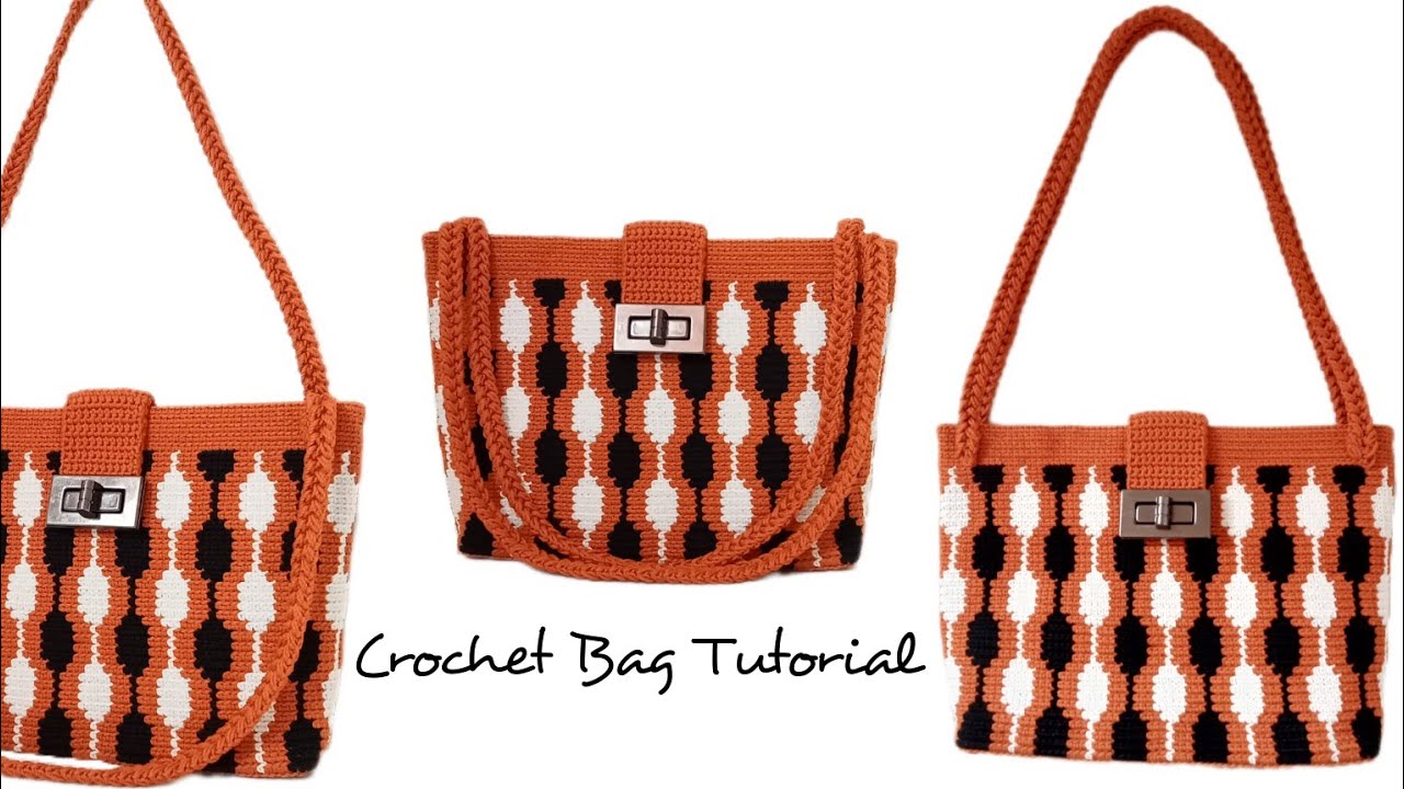 Membuat Tas Rajut Tapestry dengan Motif Yang Cantik|Crochet Bag ...