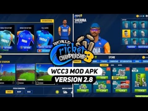 Wcc 3 Mod APK V2.8 Unlock All Tournaments Everything - YouTube