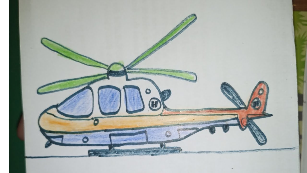 how to draw helicopter for kids|easy helicopter drawing|helicopter ...