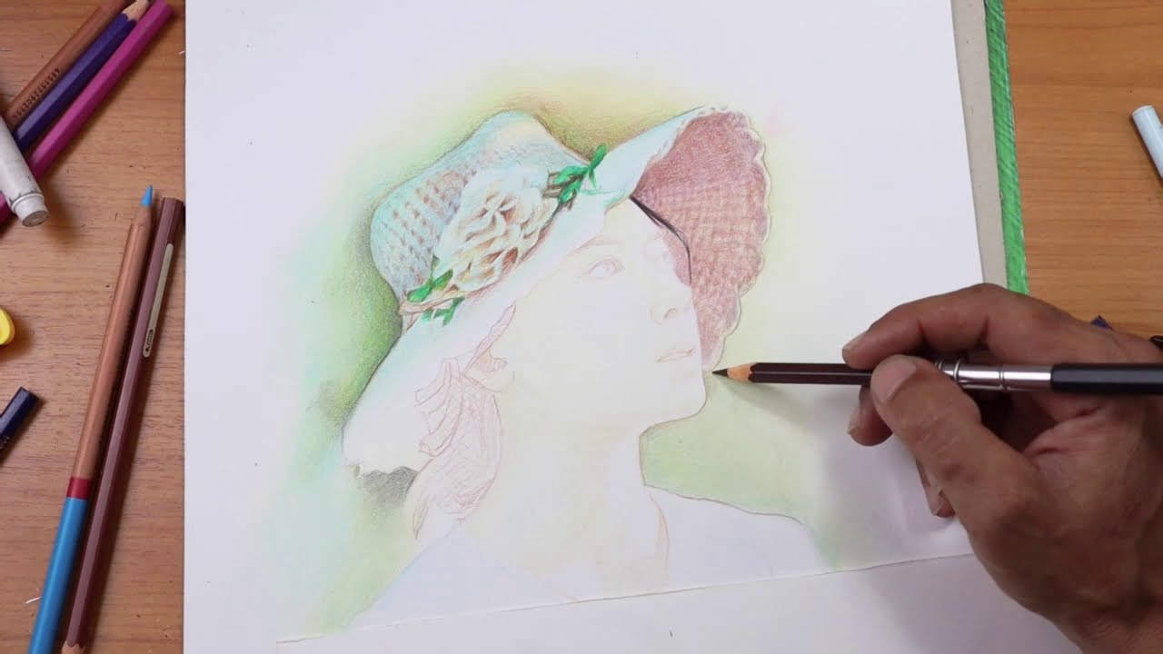 Color pencil portrait tutorial part .1 - YouTube