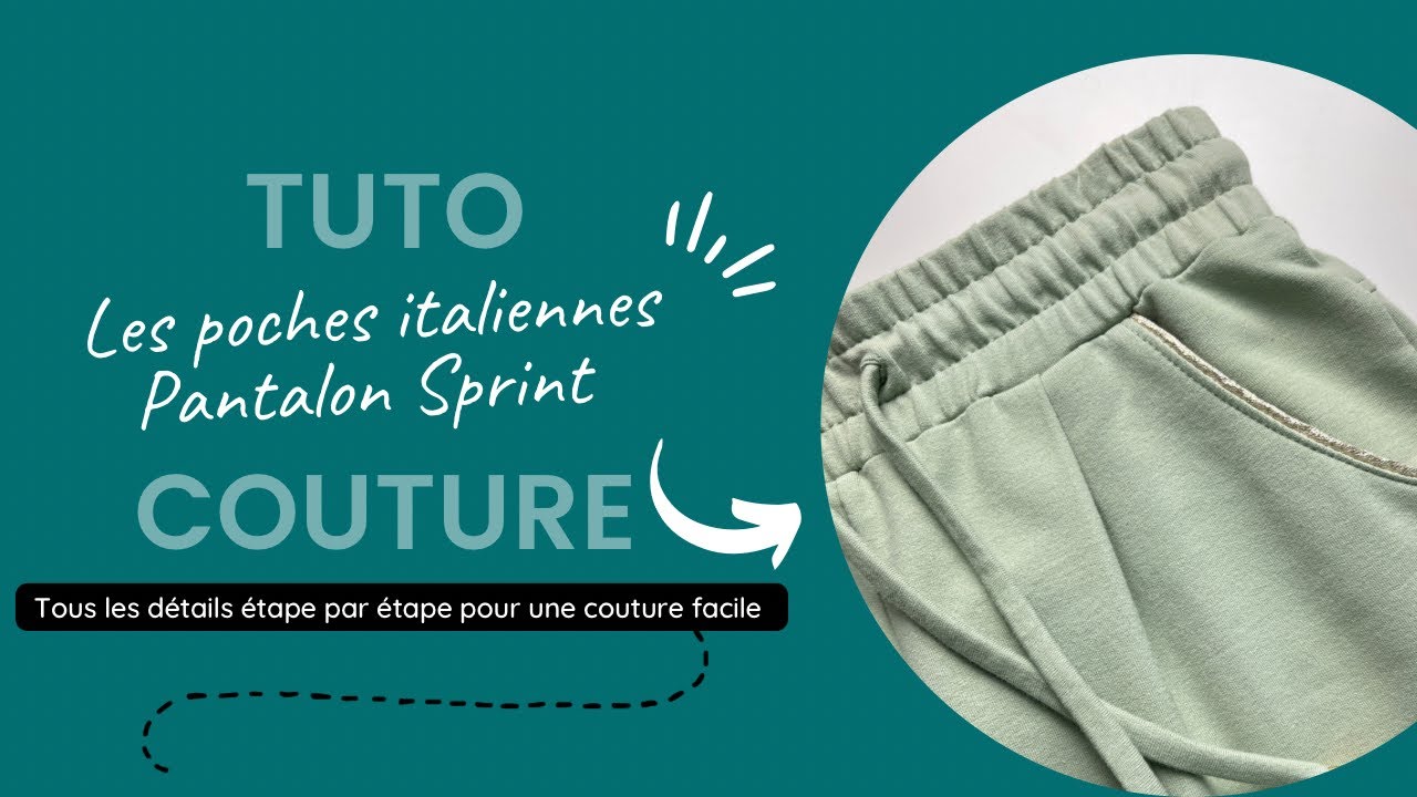 Tuto couture : Les poches italiennes du pantalon SPRINT - YouTube