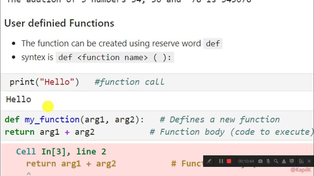 Python Lecture 7 - A | User Defined Functions | NMD Pvt Ltd. Data Analytics Courses, Pune | DA20 ...