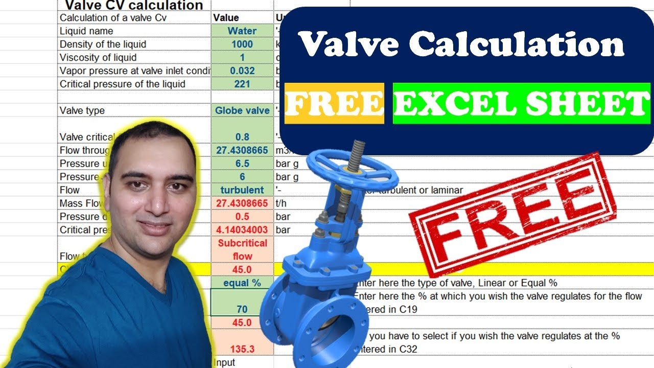 Excel sheet control Valve Cv calculation #engineering - YouTube