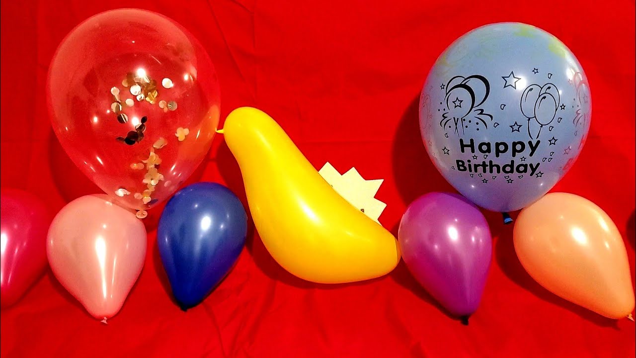 FUN BIRTHDAY BALLOON INFLATION AND POPPING!!! - YouTube
