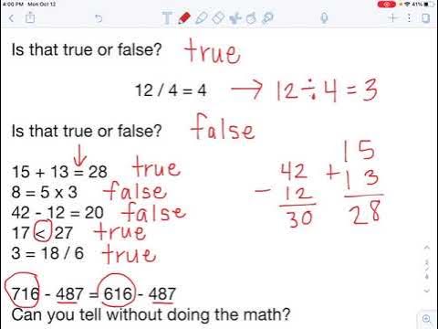 True and False Number Sentences - YouTube