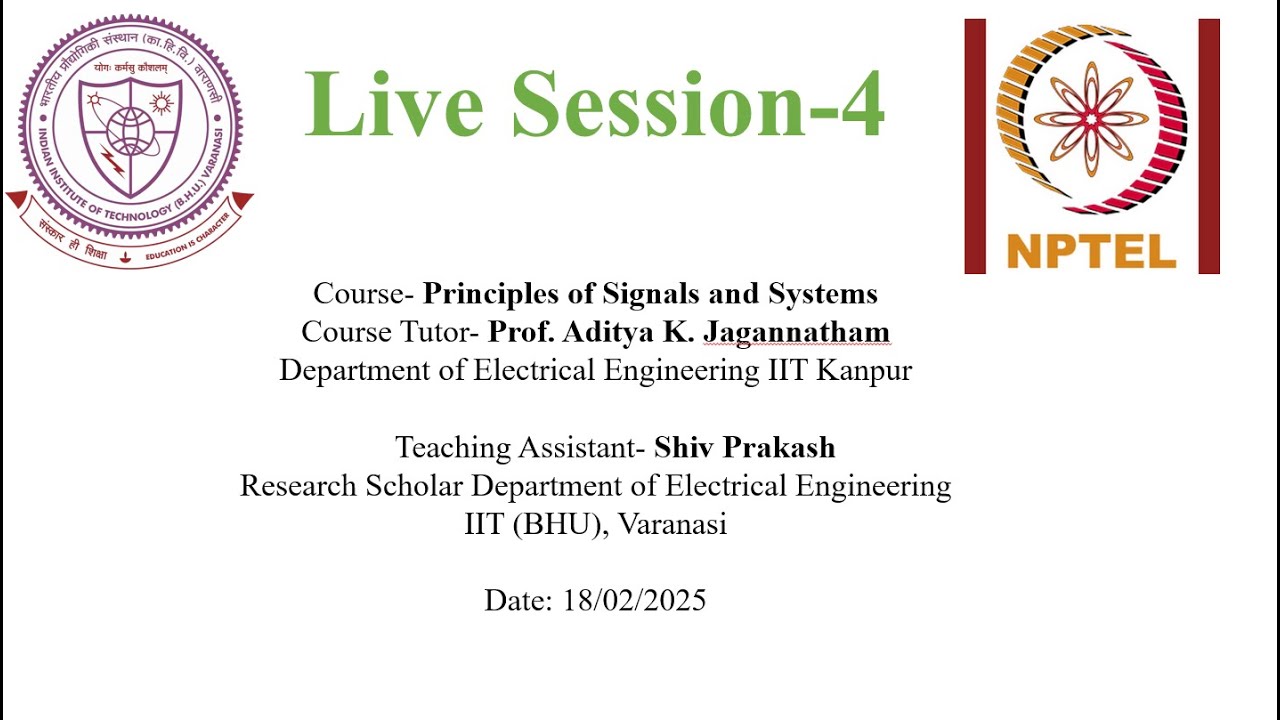 Live Session 4 Principle of Signal and System - YouTube