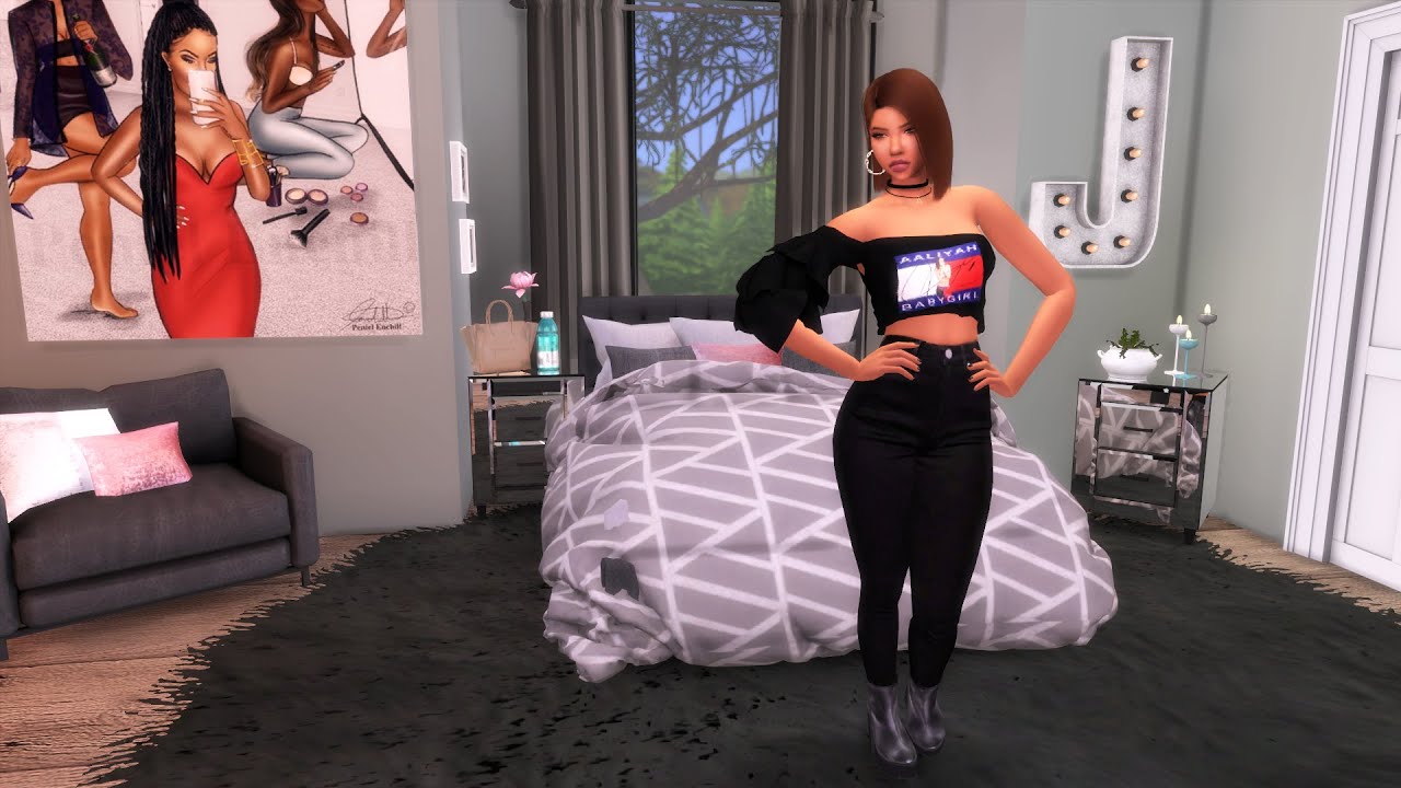 Jaelle's GROWN & SEXY Bedroom | The Sims 4 Room Build - YouTube