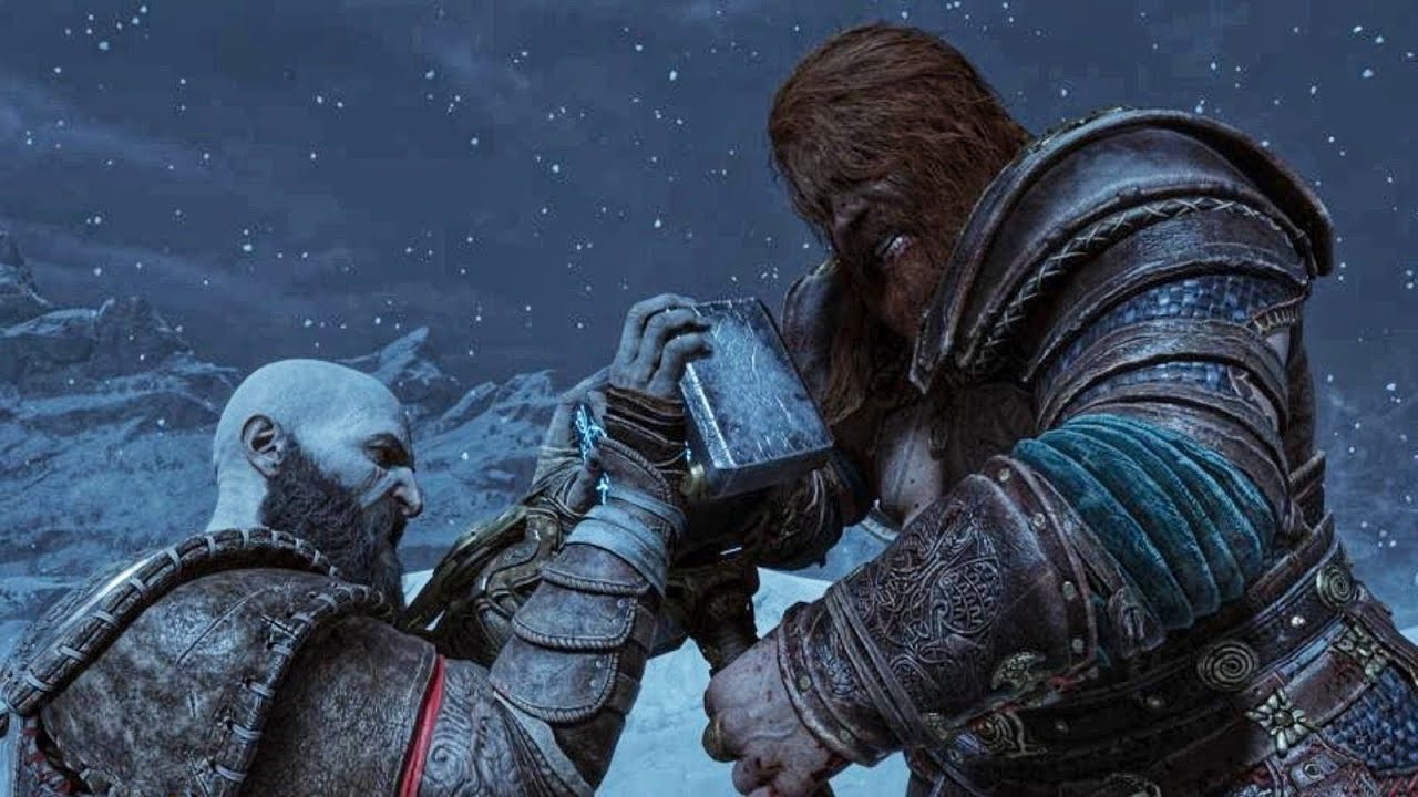 GOD OF WAR RAGNAROK KRATOS VS THORA FIRST FIGHT - YouTube