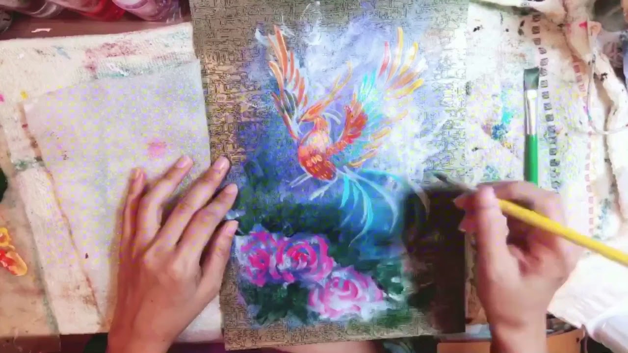 How to paint a Fire Phoenix - YouTube