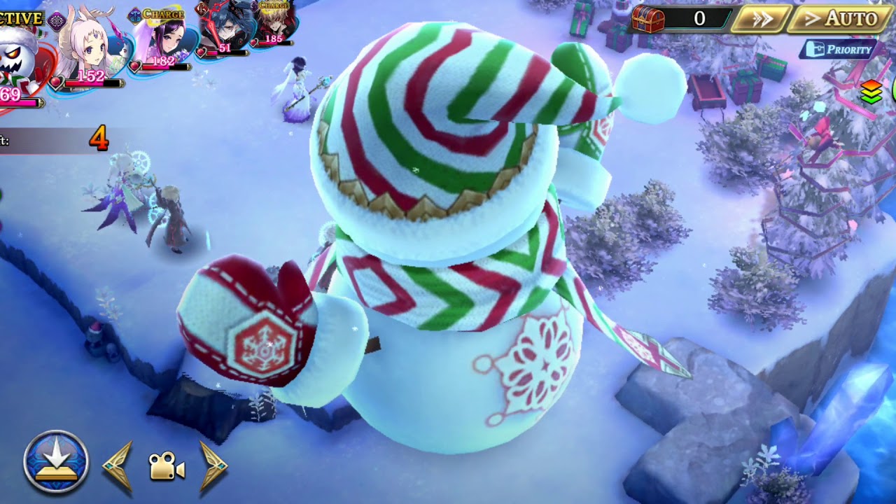 The Alchemist Code Christmas Raid Boss | Giant Snowman Boss | Semi auto ...