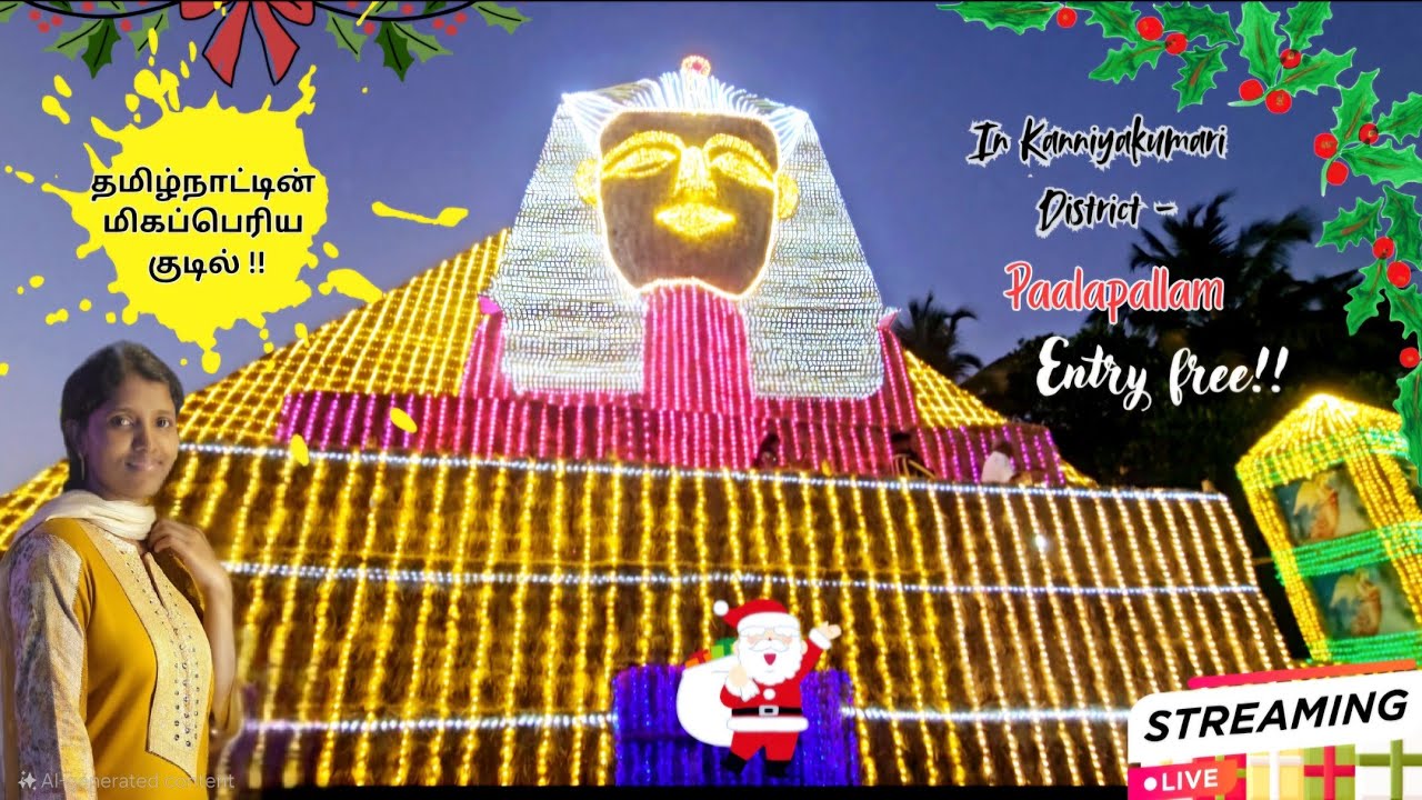 Kanniyakumari இன் Palapallam Christmas Kudil🎄🎆 | Biggest crib 2024 ...