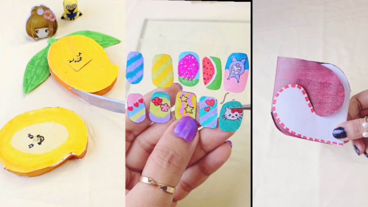 diy cute | nails craft set | mango craft | cute crafts with paper ...