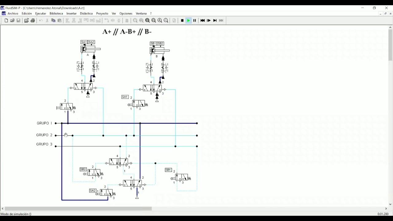 Secuencia de pistones neumáticos | Método cascada y paso a paso - YouTube