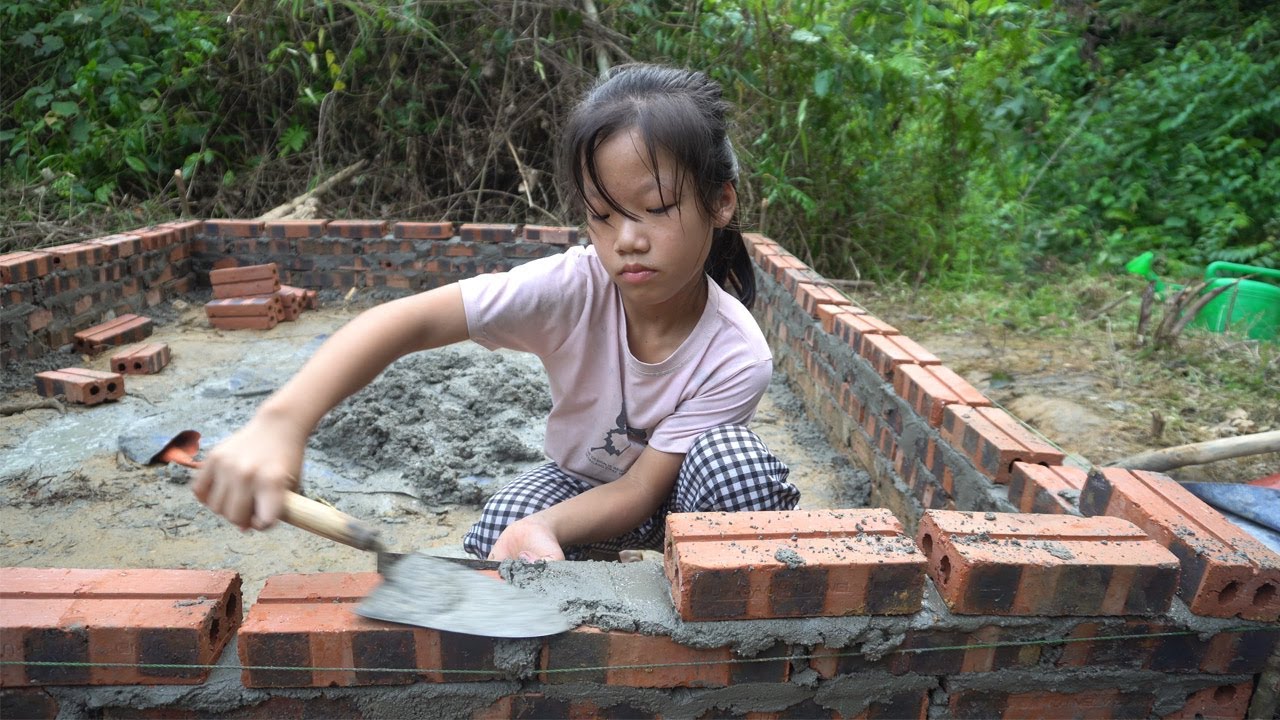 Orphan Life - Homeless Girl, Build Log Cabin, Building House, Build ...