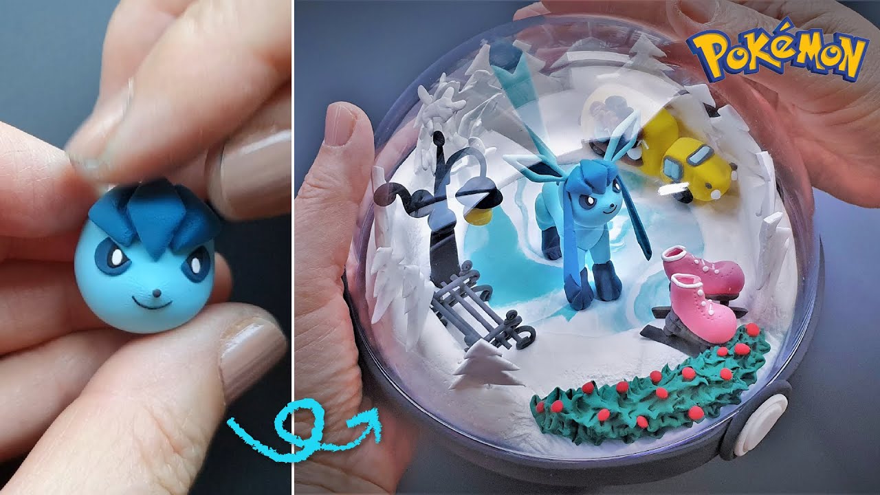 Pokémon Clay Art - Making Glaceon Poké Ball | Oddly Satisfying ⛸ - YouTube