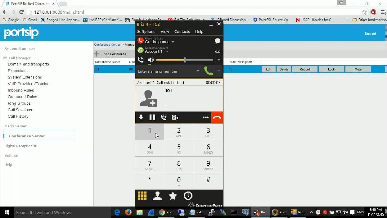 Create conference on PortSIP Unified Communications System - YouTube