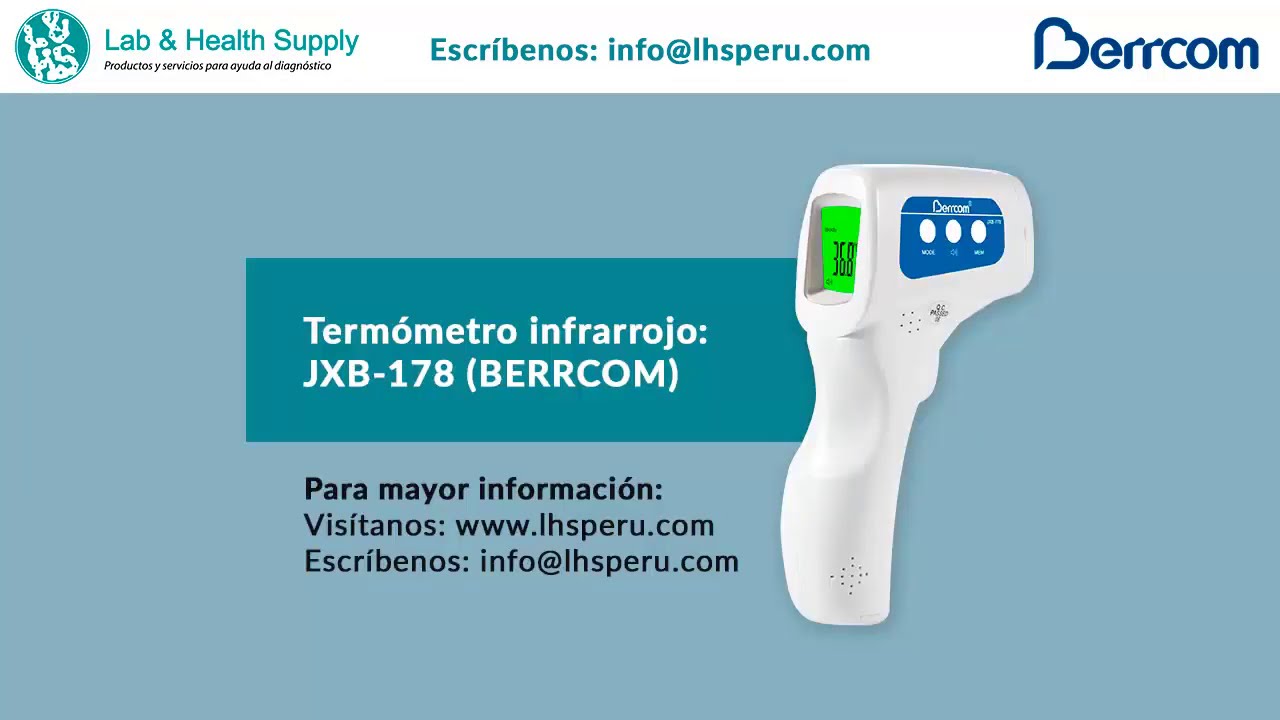 TERMÓMETRO INFRARROJO: BERRCOM, Modelo JXB-178 | Lab & Health Supply ...