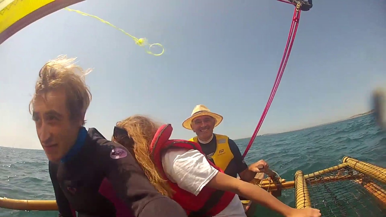 Home-made Ulua Outrigger Canoe Launch Day! - YouTube