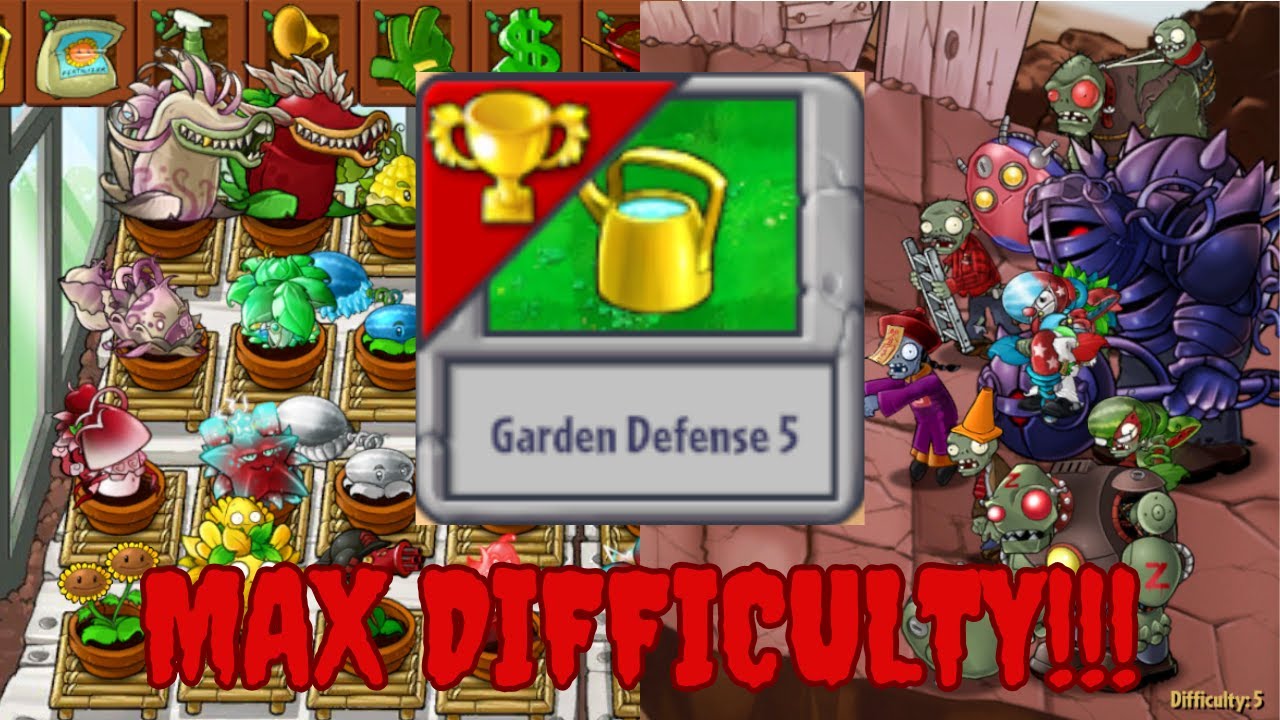 Garden Defense 5 - Max Difficulty "Are You Sure?" | Plants vs Zombies ...