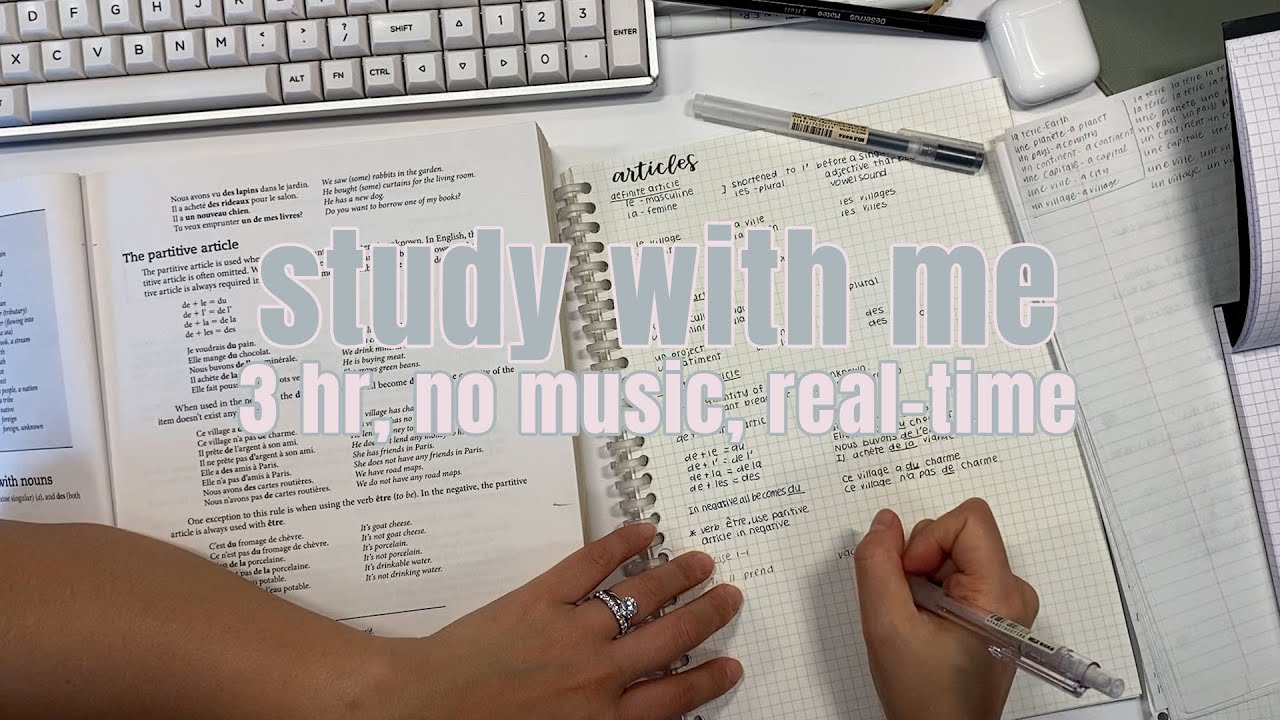STUDY WITH ME 3HRS｜Background noise, no music | ASMR | motivation ...