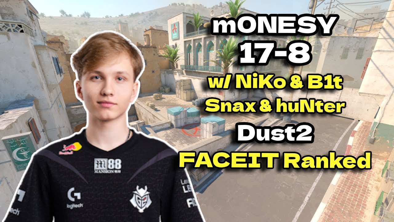 m0NESY 17Kills w/NiKo,b1t,Snax&huNter (Dust2) FACEIT Ranked July 13, 2024 | CS2 POV - YouTube
