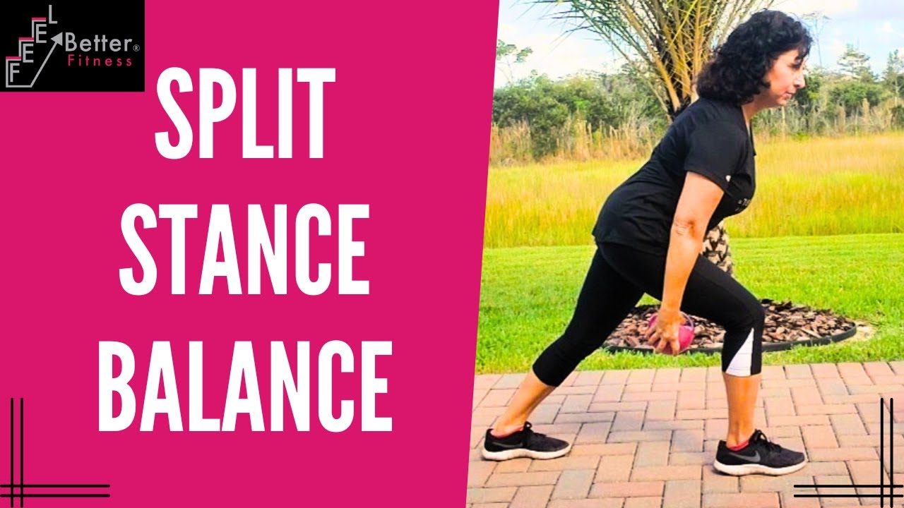 Split Stance Balance and Core Exercises for Seniors - YouTube