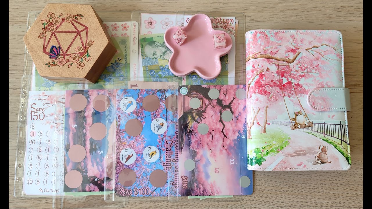 Savings Challenge Randomizer | Cherry Blossoms | April Cash Stuffing ...