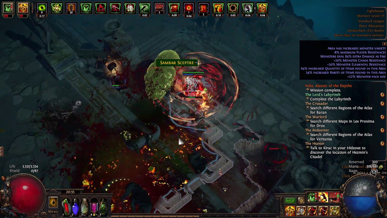 LIGHTHOUSE MAP Gameplay with CYCLONE in PATH OF EXILE - YouTube