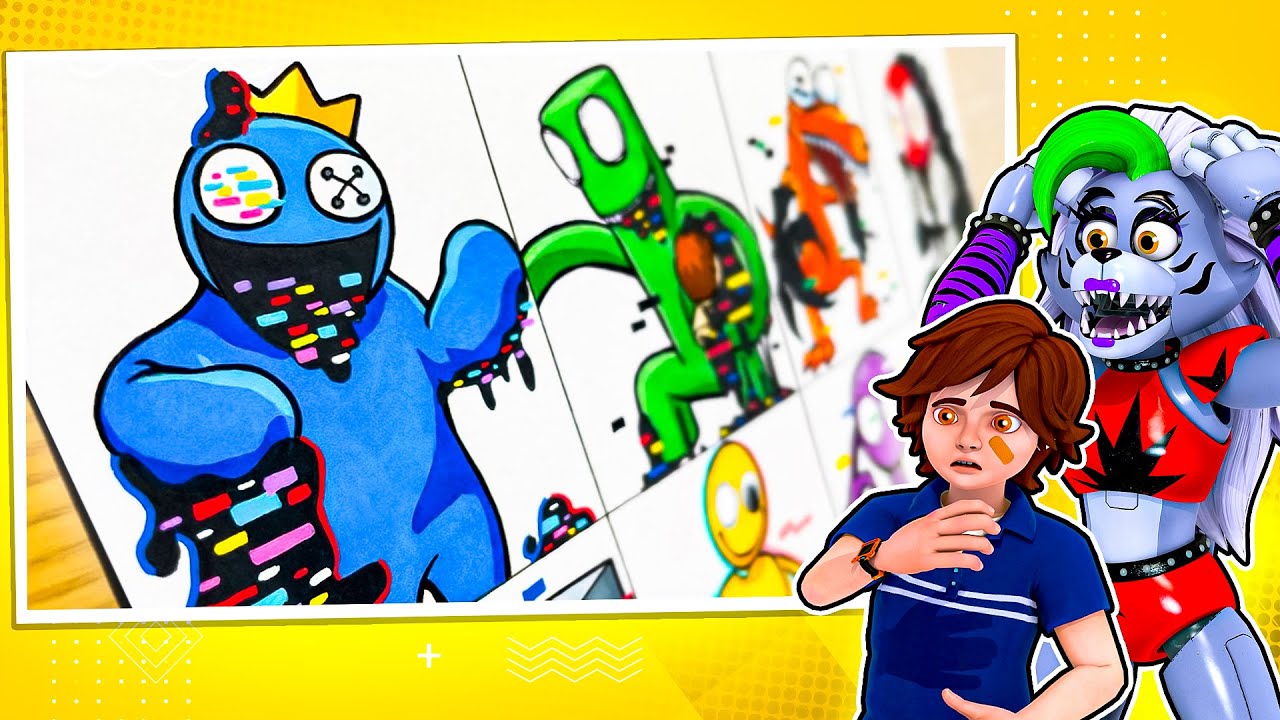 CRAZIEST Rainbow Friends PIBBY ART EVER! with Roxanne Wolf and Gregory ...