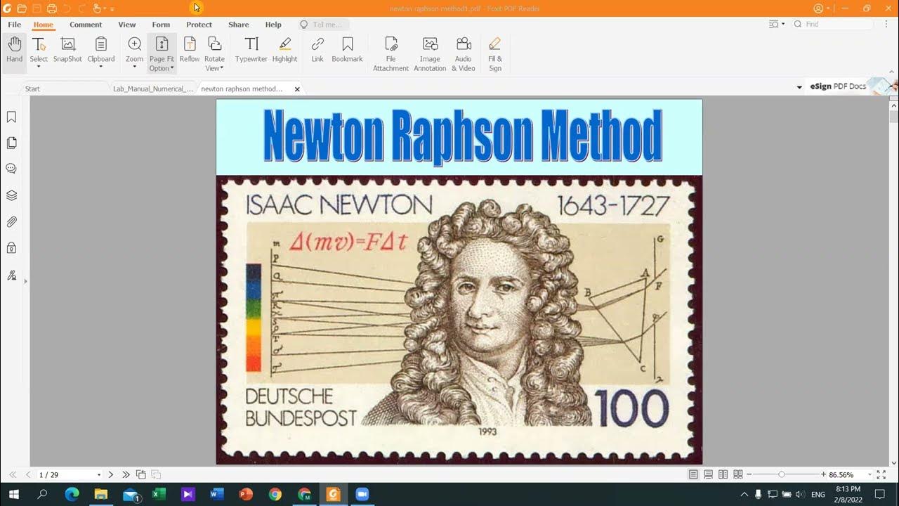 Newton Raphson Method MATLAB Code | Newton Raphson Method for solving non-linear equation in ...