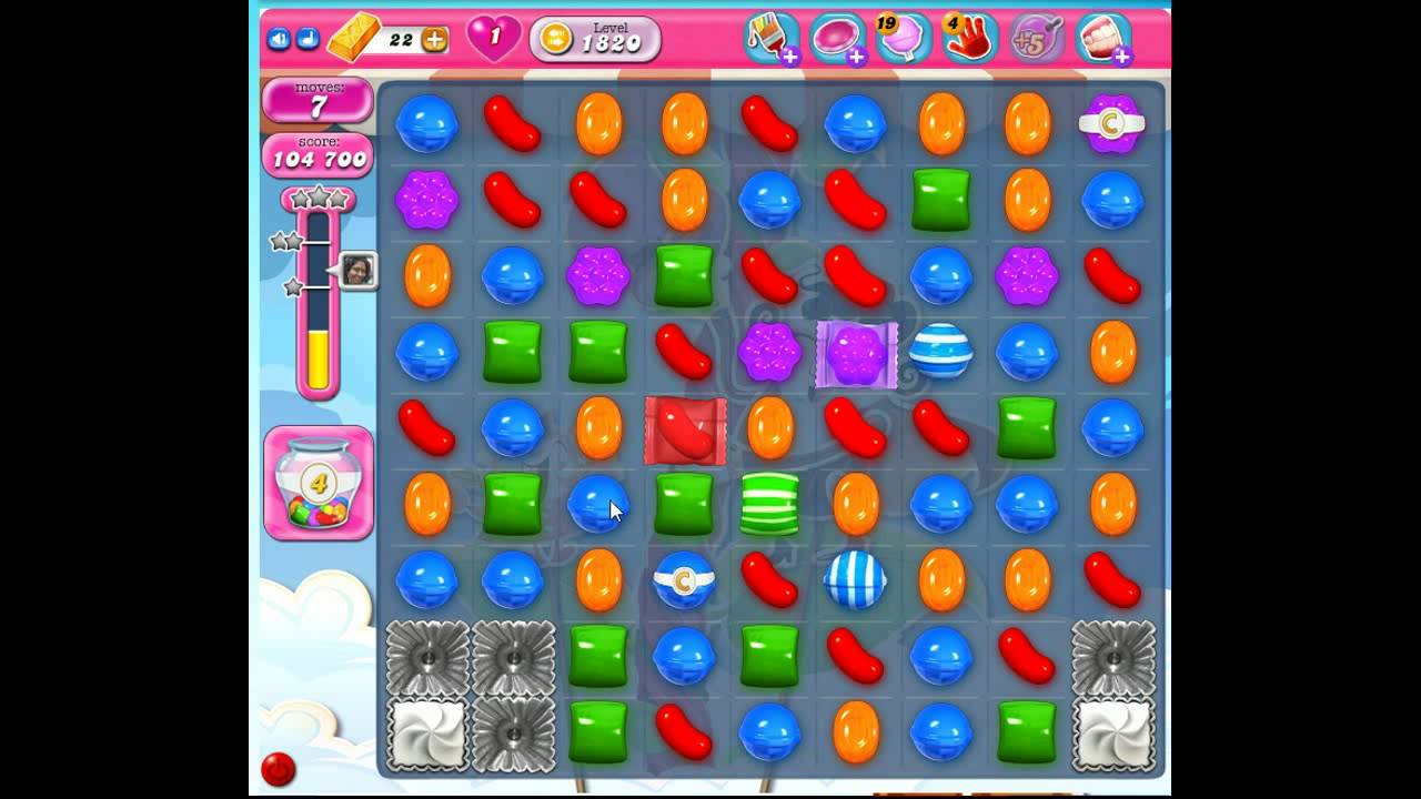 Candy Crush Saga Level 1820 No Boosters - YouTube