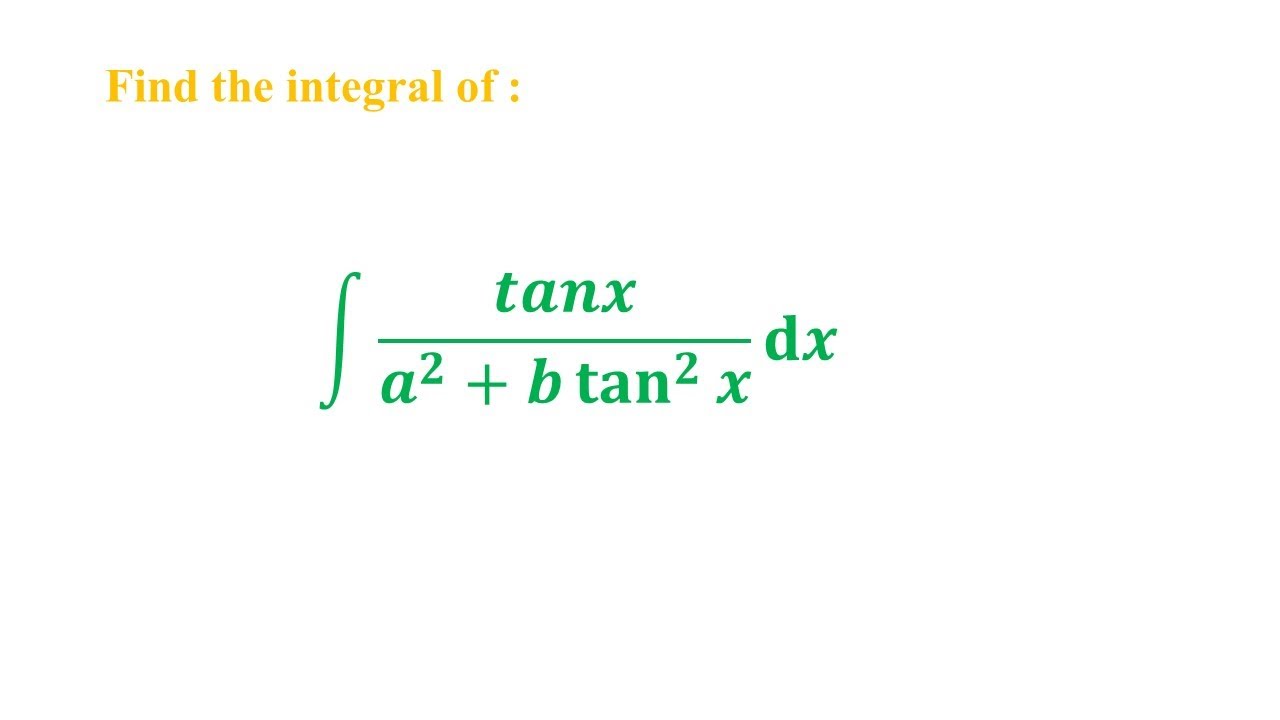 Integration of tanx/a+btan^2x BCA maths Integration Exercise 3 Question ...