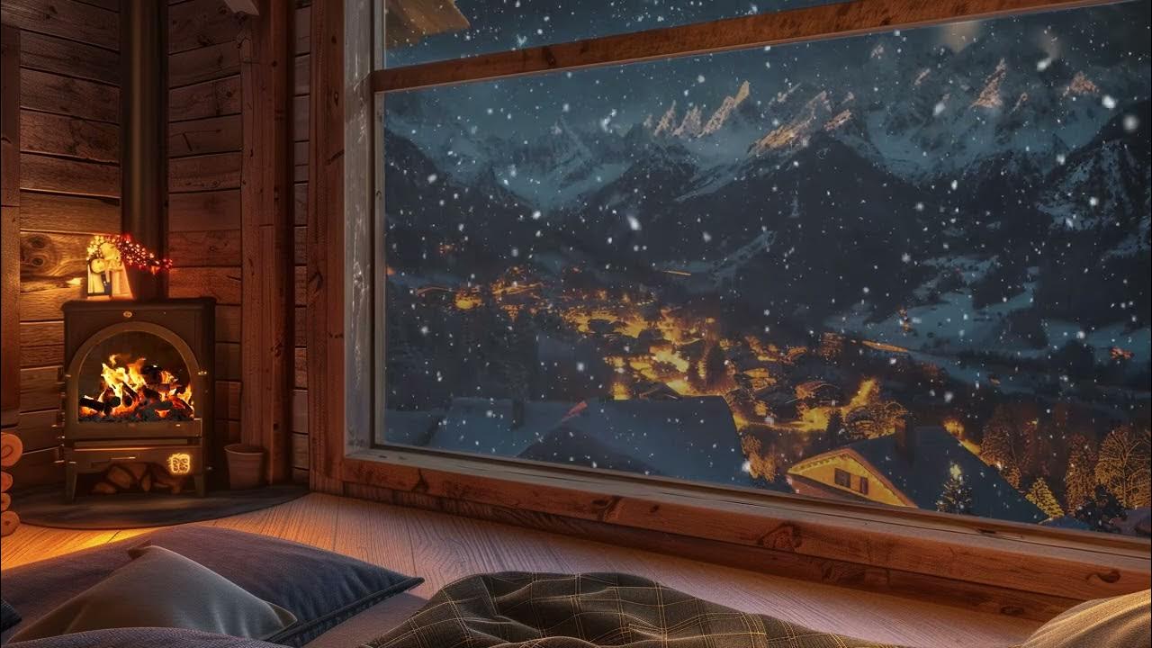 Frosty Escape: Crackling Fireplace, Snow Whispers, and Tranquil ...