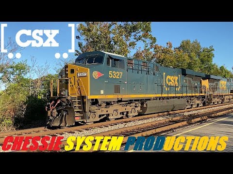 🐲[CSXT]5327 [ES40DC]WM Sticker Unit & 5405 ES40DC Leads Q471-01 On the #1 Track In Fay NC - YouTube