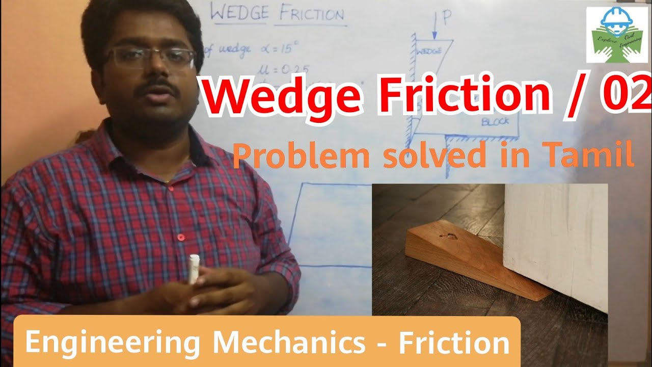 Wedge Friction 02 | Problem solved in Tamil | Engineering Mechanics ...
