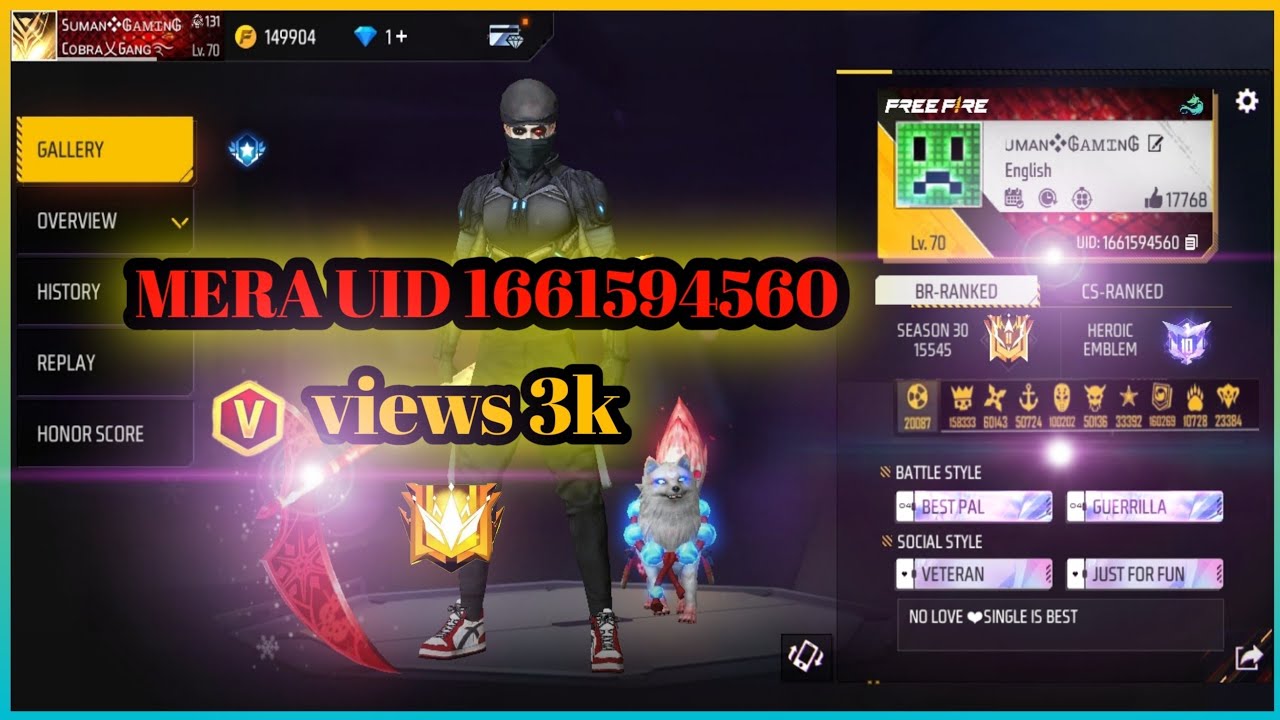 free fire grandmaster 60 player Mera friend mein hai video #ajjubhai94 ...