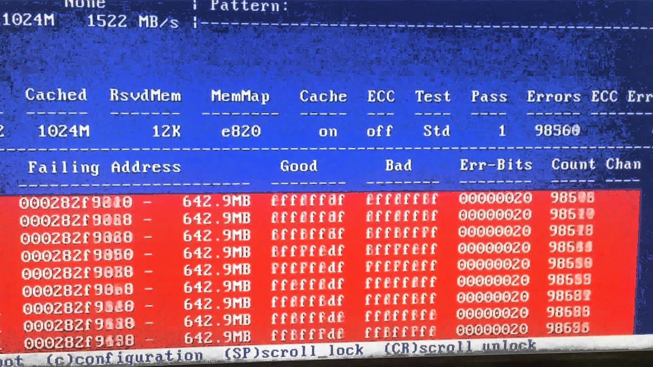 memtest86 over 100,000 errors - YouTube