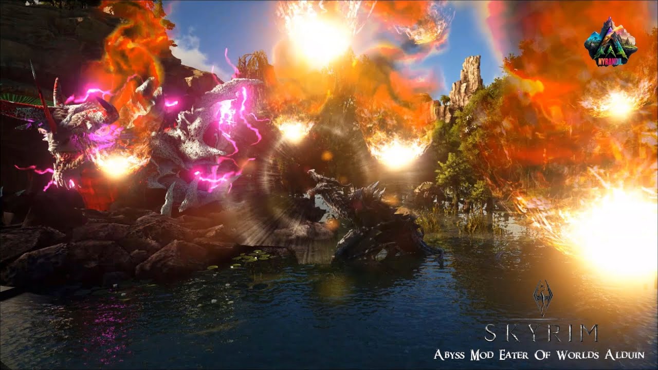 ARK: Abyss Evolved Eater Of Worlds Alduin Vs Kaitan White Death - YouTube