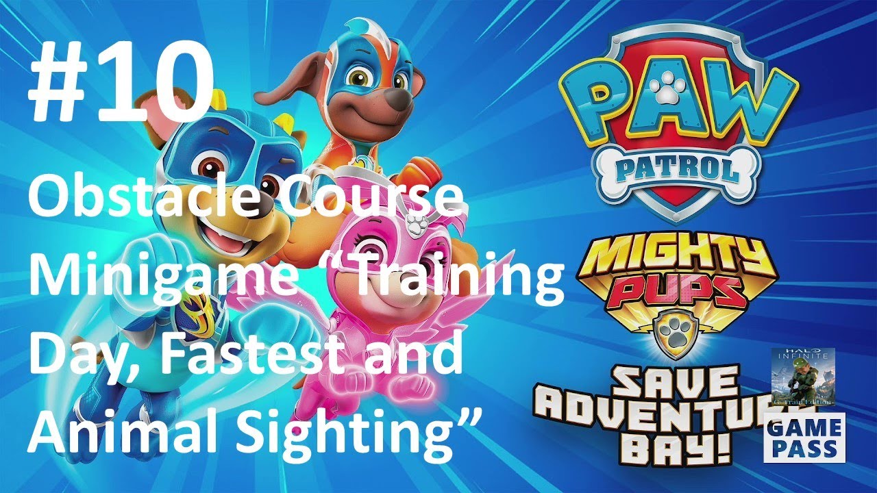 PAW Patrol Mighty Pups Save Adventure Obstacle Course Minigame - YouTube